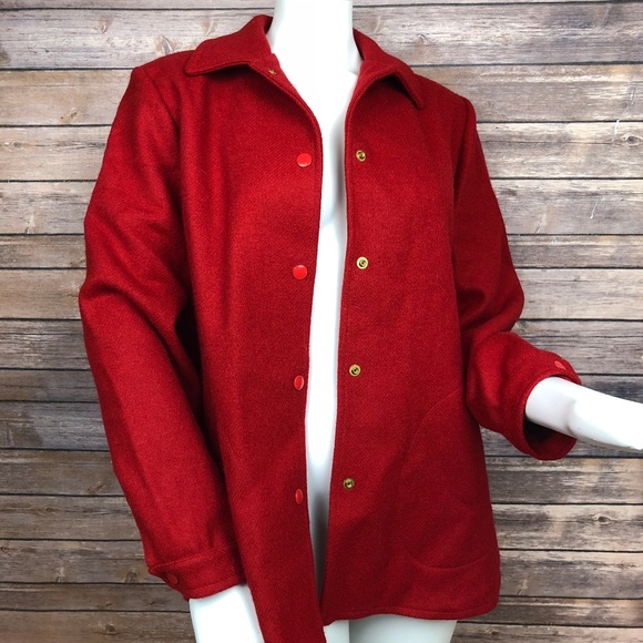 Pendleton | Jackets & Coats | Vintage Pendleton Wool Red Jacket Coat ...